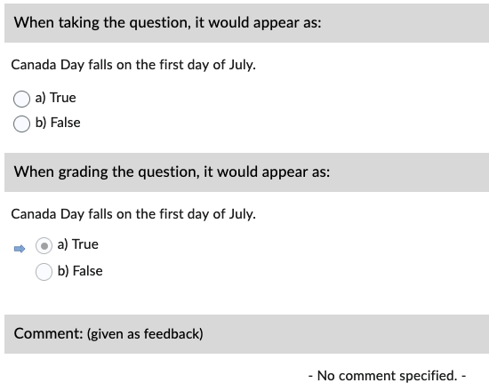True/False (TF) - Qcon Guide